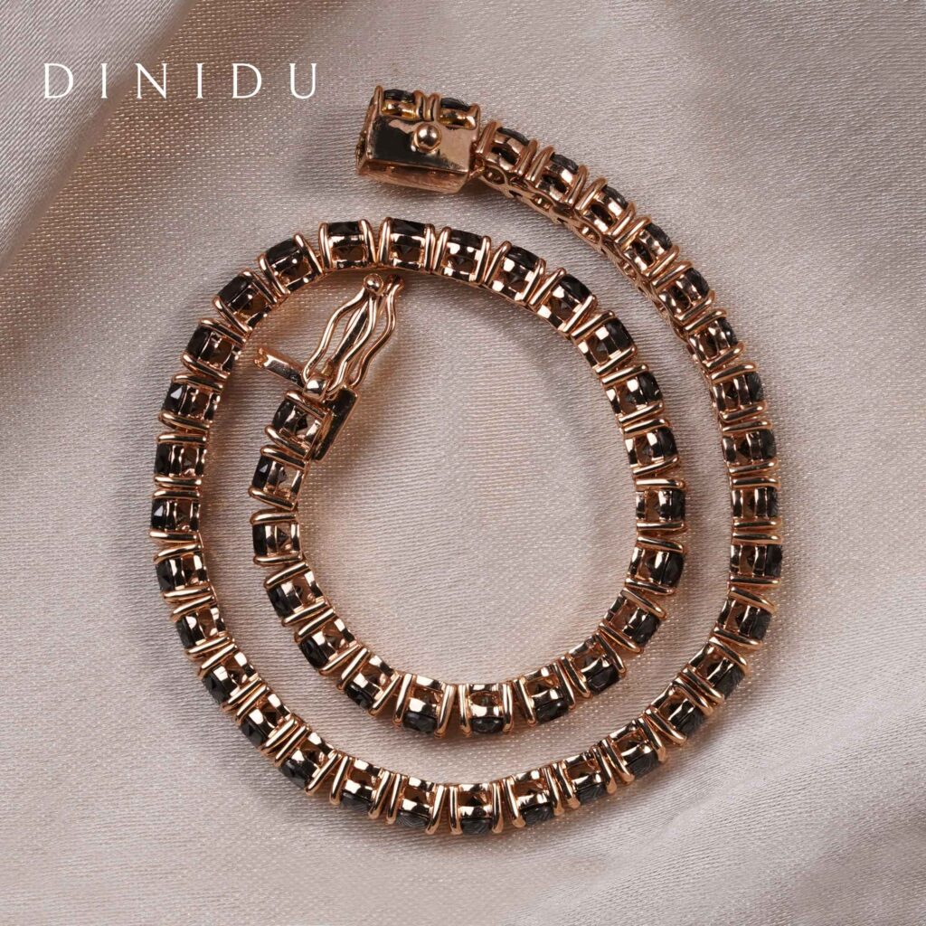 Xanther Black Diamonds and Rose Gold Tennis Bracelet - Dinidu