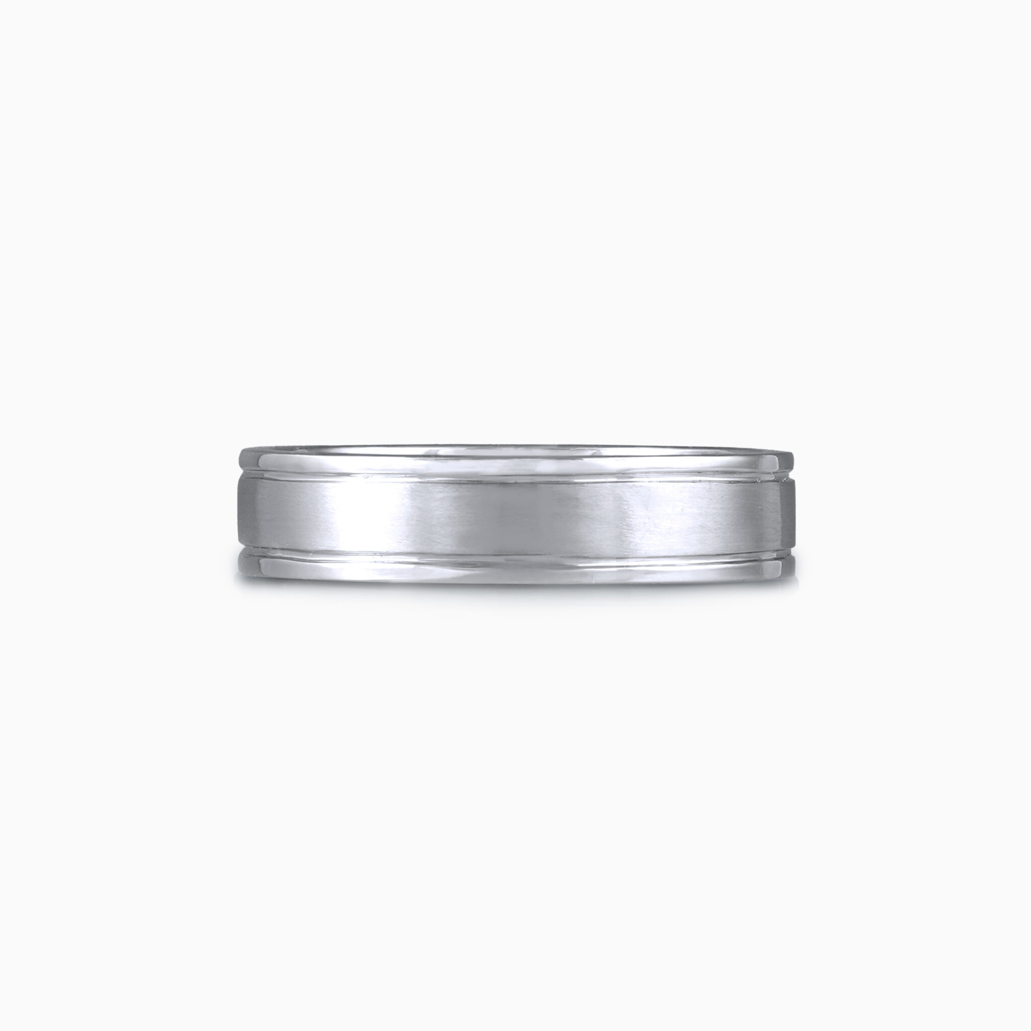 Two-line White Gold Wedding Band - DINIDU