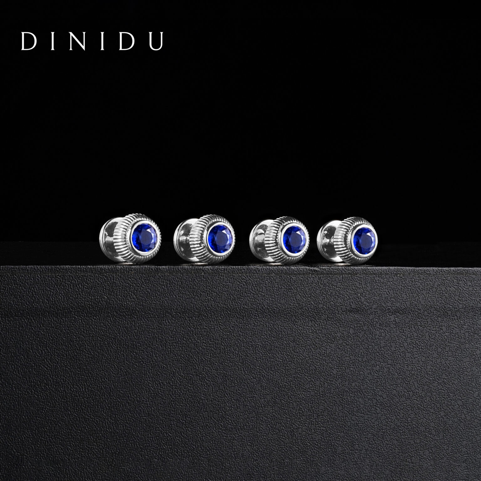 Midnight Blue Sapphire Shirt Button - DINIDU