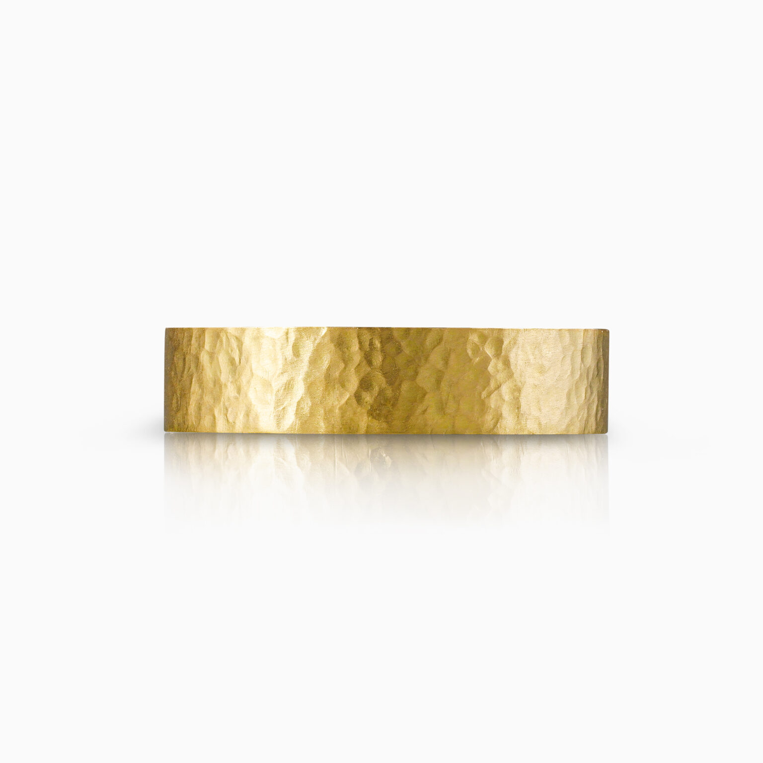 Augustus Matte-Hammered Yellow Gold Band - DINIDU