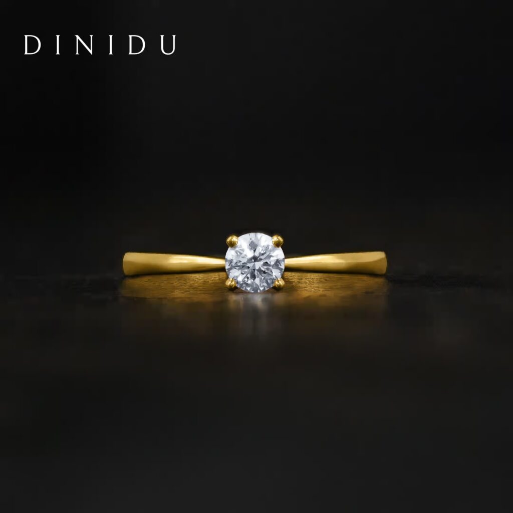 Calista Diamond Yellow Gold Solitaire Ring - DINIDU