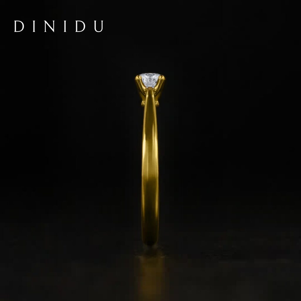 Calista Diamond Yellow Gold Solitaire Ring - DINIDU