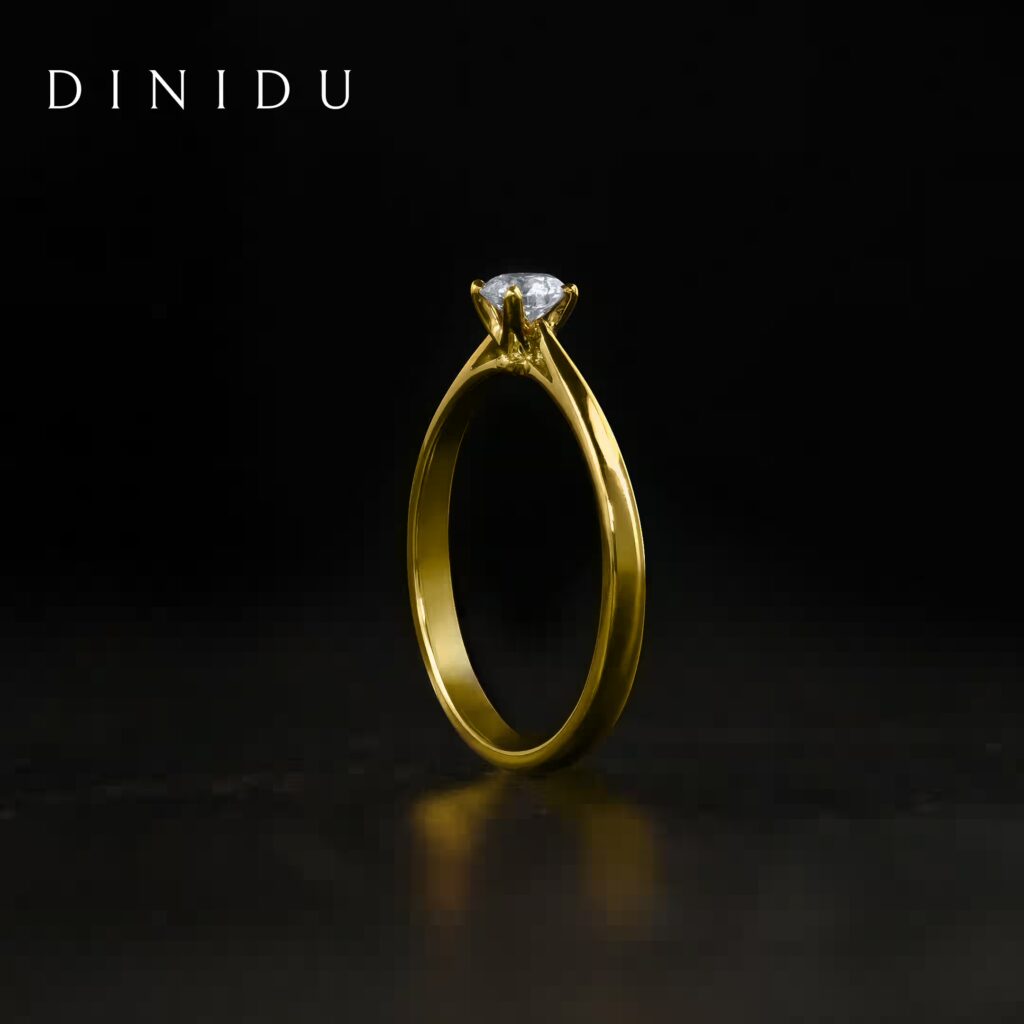 Calista Diamond Yellow Gold Solitaire Ring - DINIDU