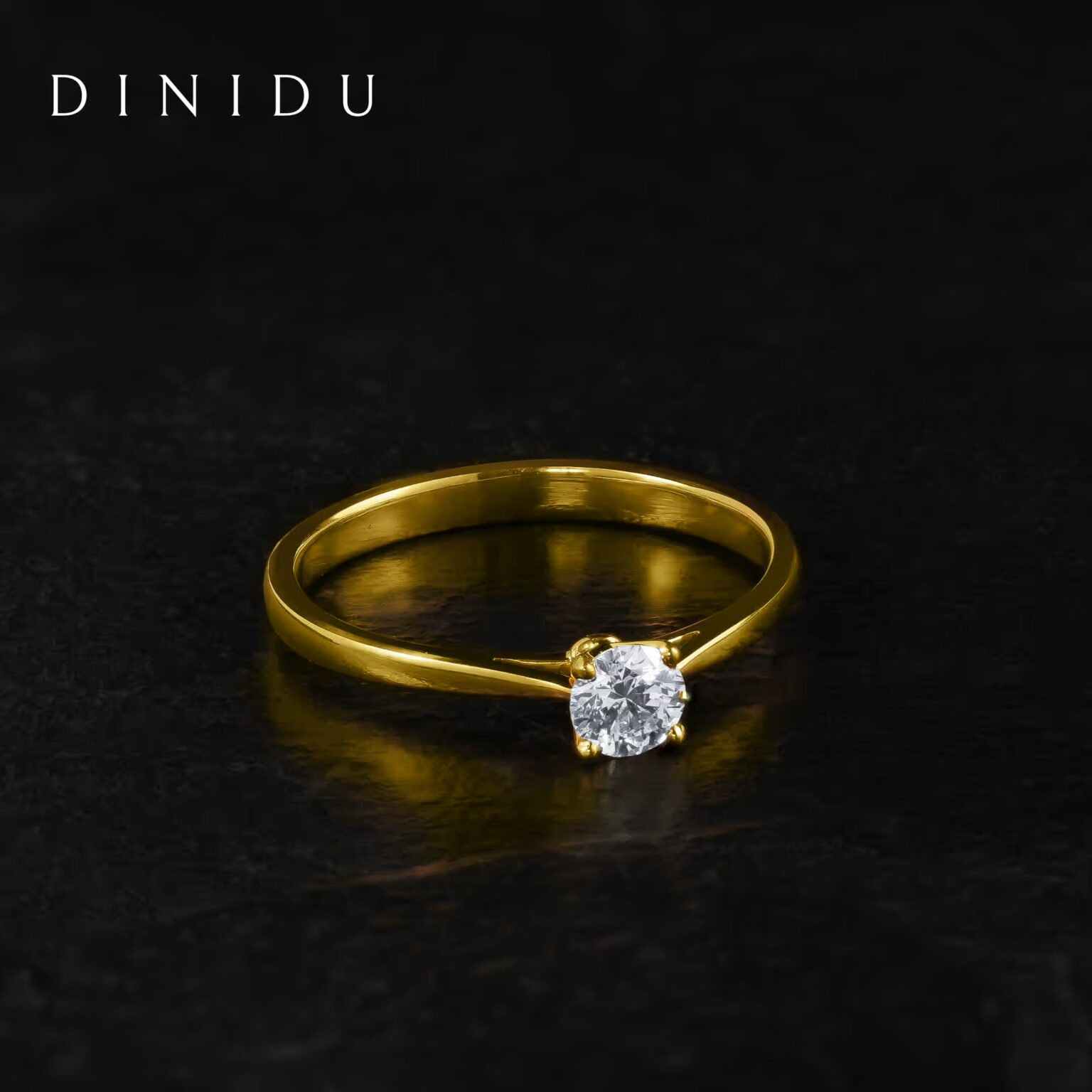 Calista Diamond Yellow Gold Solitaire Ring - DINIDU
